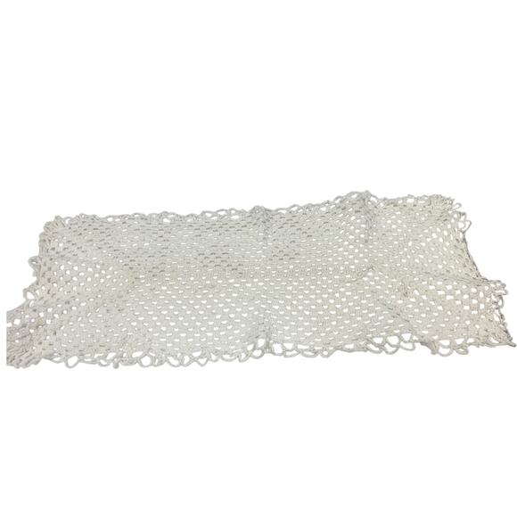 Vintage | Accents | Vintage Rectangular Lace Doily Table Runner Cottage ...